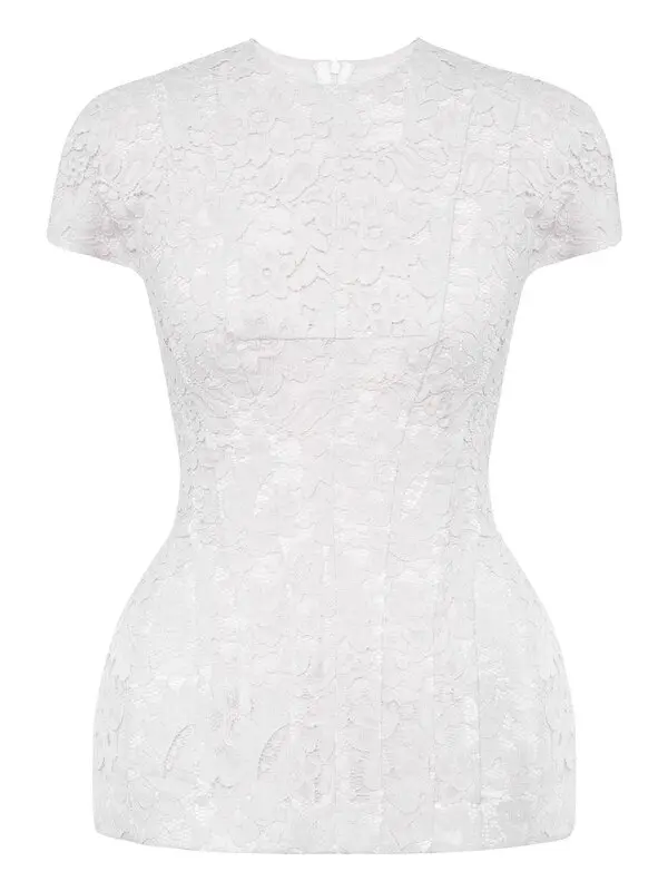 POST MERIDIEM Lace Top Voluminous Silhouette - White