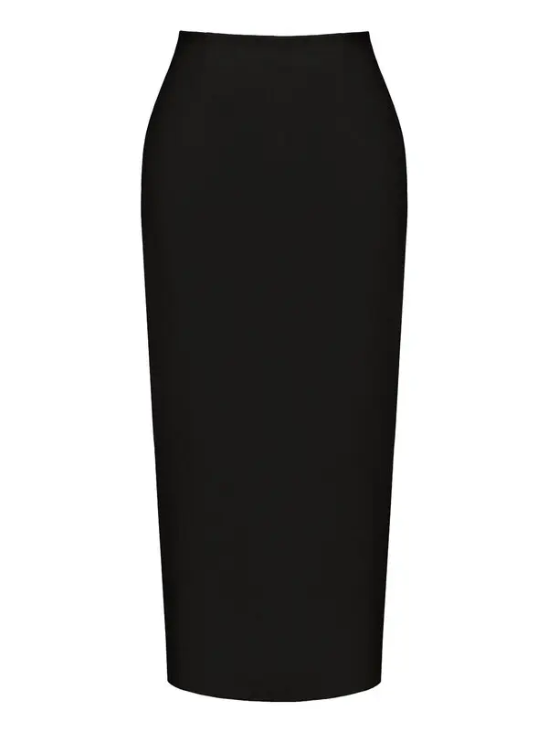 POST MERIDIEM Straight Maxi Skirt - Black