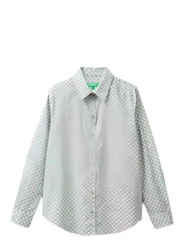 BENETTON Geometric Print Shirt - Grey