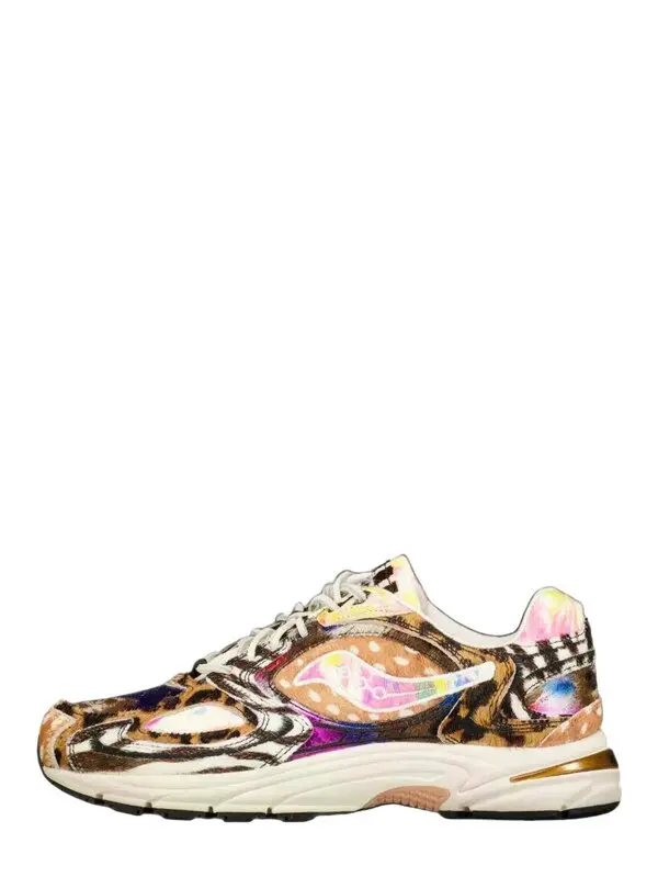 Saucony Grid Jazz Animal Print Calf Hair Sneakers - Brown