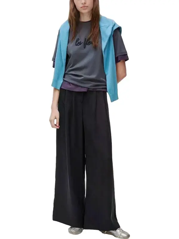 BENETTON Pleated Wide-leg Trousers - Black