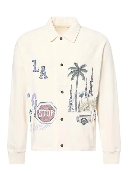 HONOR THE GIFT Cotton-jersey Printed Jacket - Bone