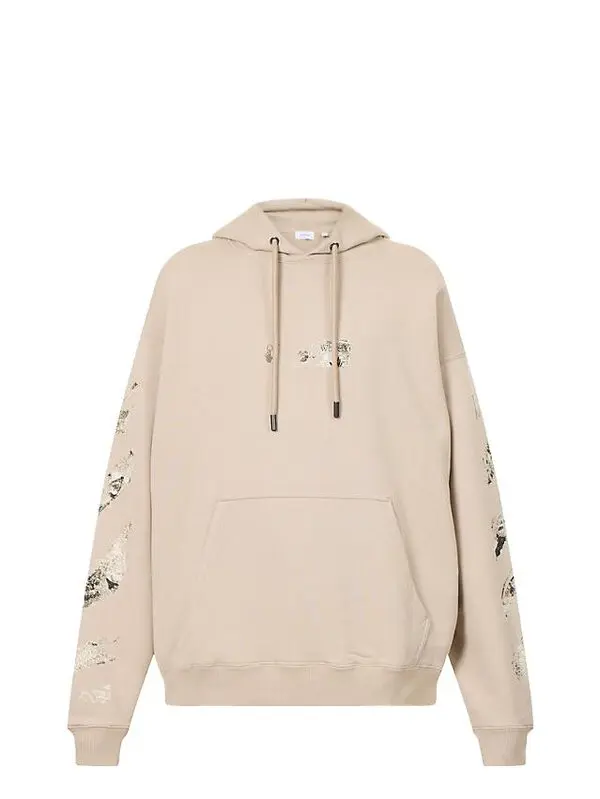 Off-White Graphic Print Cotton Hoodie - String