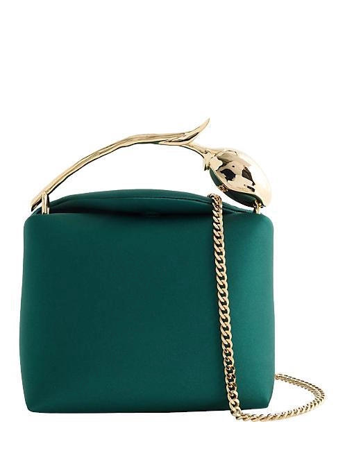 Erdem Bloom Mini Satin Top-handle Bag - Forest Green
