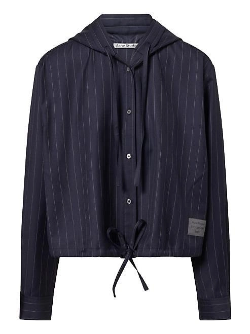 Acne Studios Striped Wool Shirt - Navy Blue