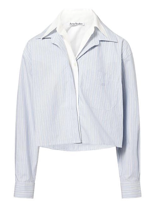 Acne Studios Soubla Striped Cotton Shirt - Blue White