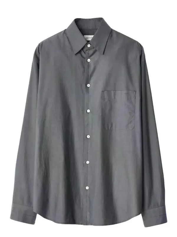 LEMAIRE Regular Shirt In Washed Cotton Silk - Grey