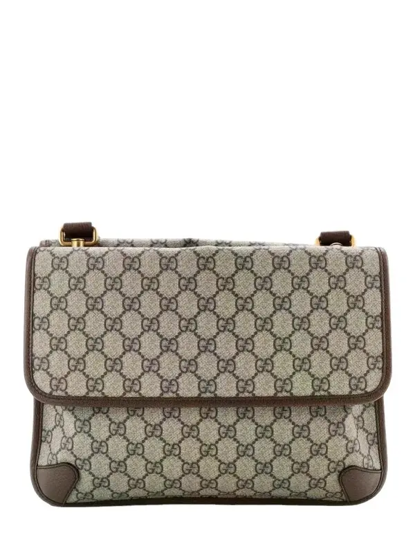 Gucci Neo Vintage Flap Messenger Gg Coated Canvas - Brown