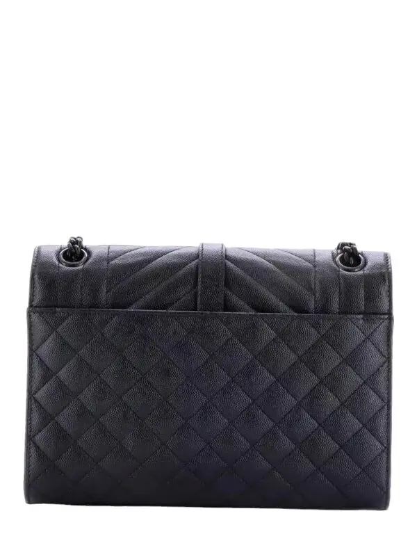 Saint Laurent Classic Monogram Envelope Satchel Shoulder Bag - Black