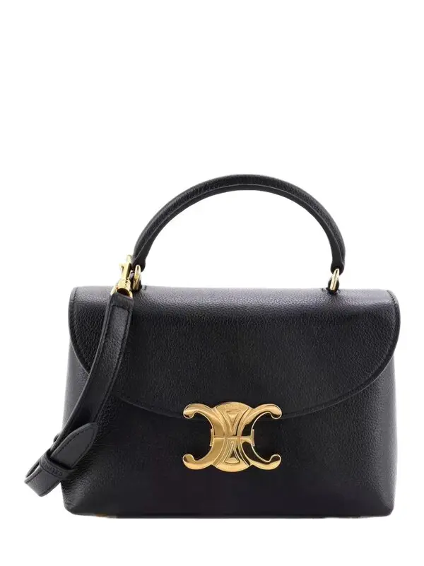 Celine Nino Top Handle Bag Leather Teen Satchel - Black