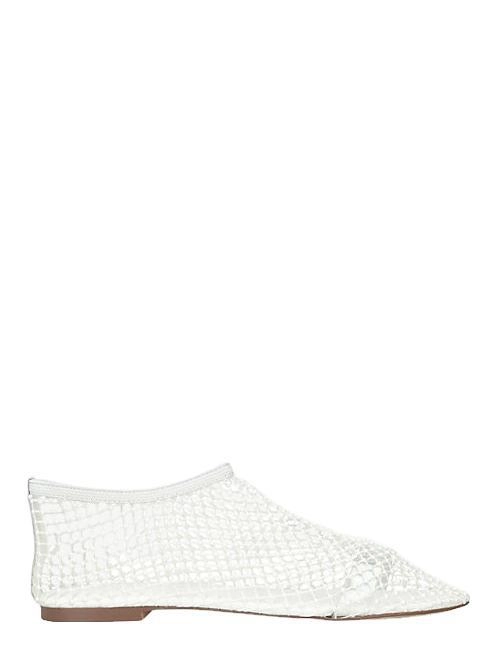 Steve Madden Mino Leather Pointed Toe Flat Shoes With Faux-pearl Embellishment - White/oth