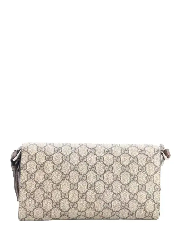 Gucci Gg Coated Canvas Shoulder Bag - Brown