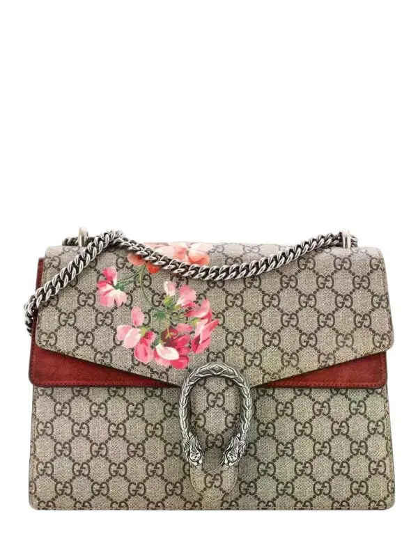 Gucci Dionysus Blooms Print Gg Coated Canvas Medium Shoulder Bag - Brown