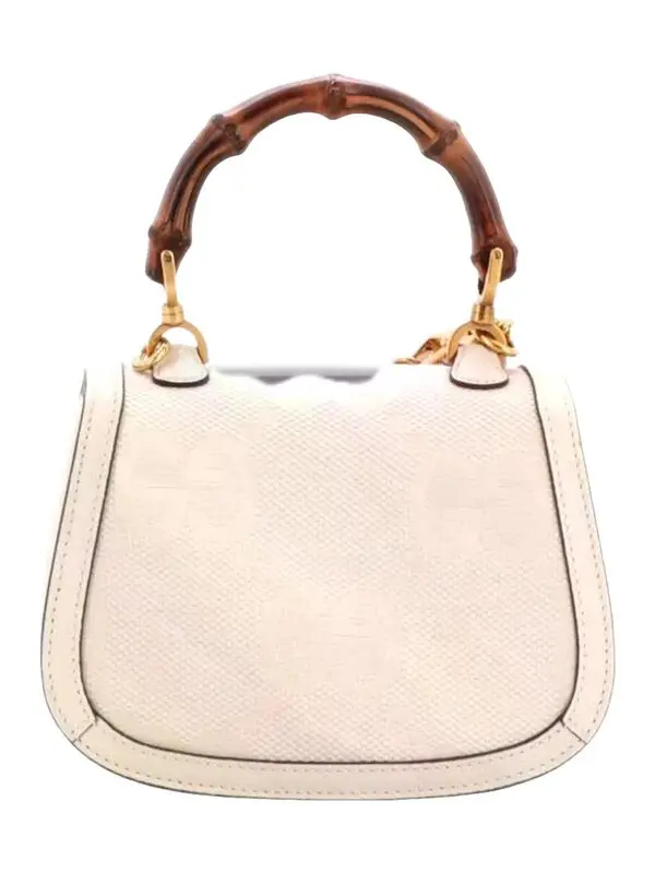 Gucci Bamboo 1947 Jumbo Gg Canvas Mini Top Handle Bag - Neutrals