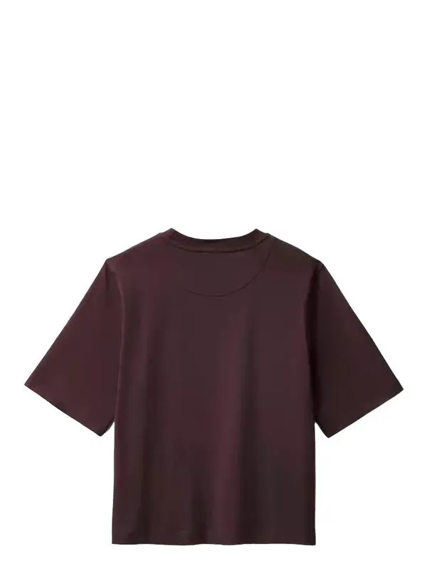 BENETTON Ribbed-trim T-shirt - Brown