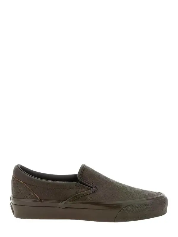 VANS Premium 98 Embossed Leather Slip-on Sneakers - Brown