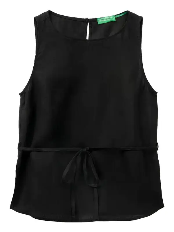 BENETTON United Colors Of Sleeveless Tie-waist Blouse - Black