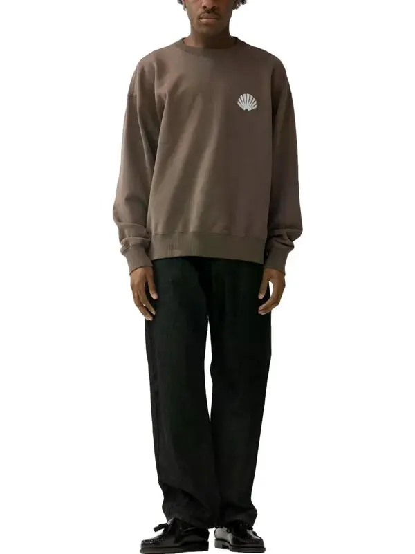 NEW AMSTERDAM SURF ASSOCIATION Crew Neck Sweatshirt With Shell Motif - Brown