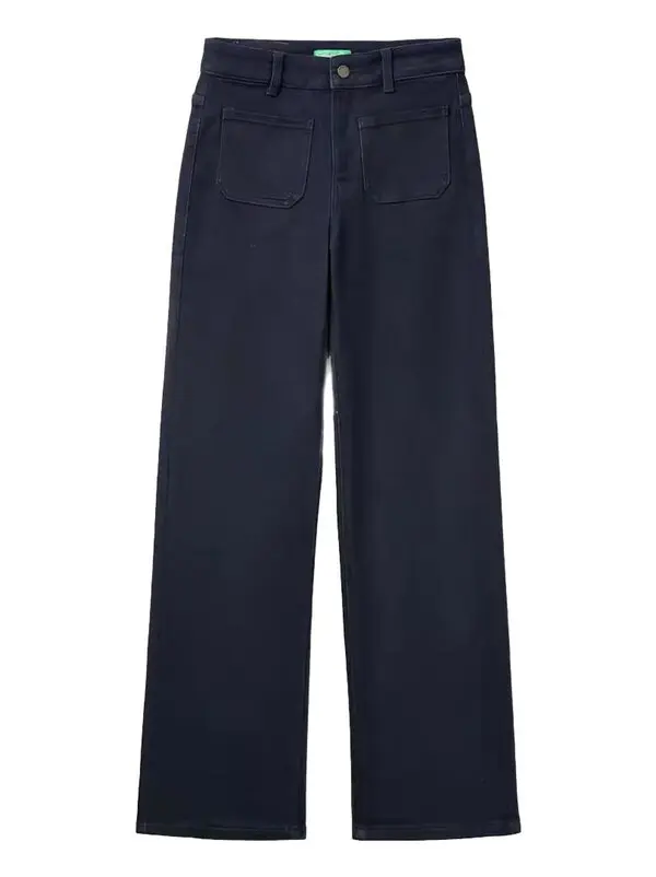 BENETTON Patch-pocket Straight-leg Jeans - Blue