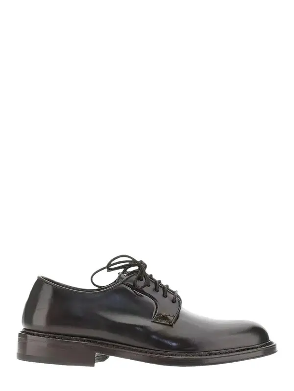 CALCE Polished Leather Derby Shoes - Brown