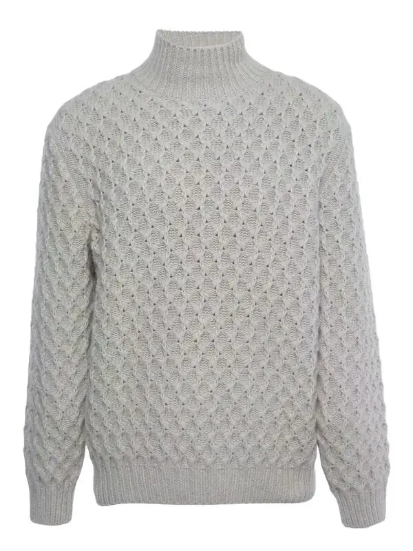 Loro Piana Textured Cashmere High Neck Sweater - Neutrals