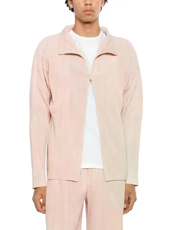 Issey Miyake Pleated Zip Jacket - Pink