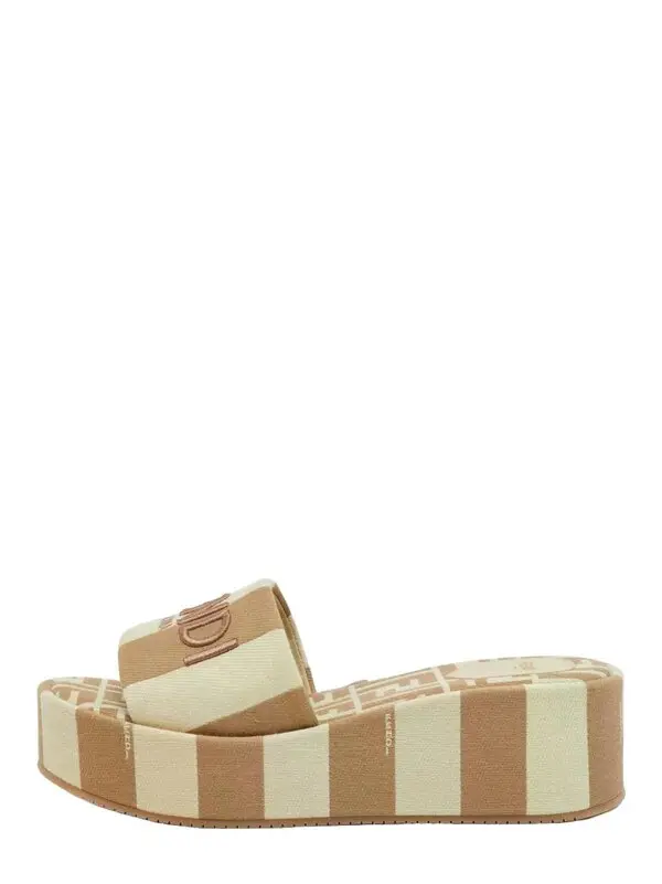 Fendi Sunshine Platform Slide Sandals - Brown