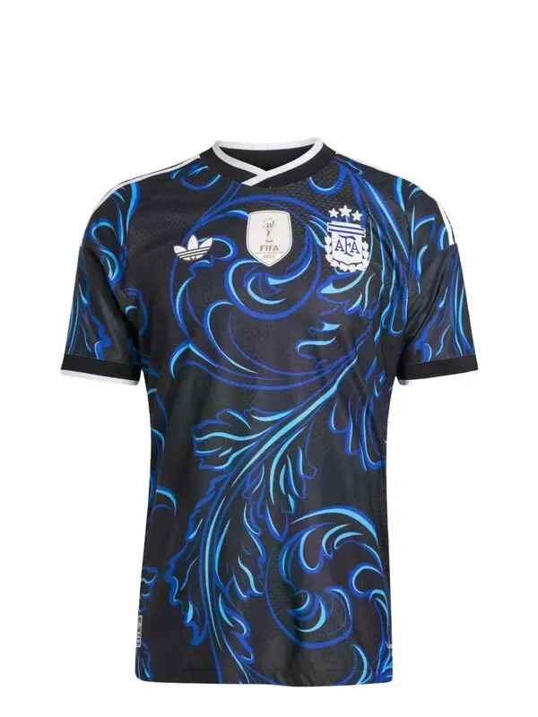 Adidas Argentina Graphic Print V-neck T-shirt - Black