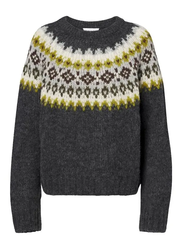 Velvet By Graham & Spencer Fair Isle Alpaca And Wool-blend Crewneck Sweater - Multicoloured