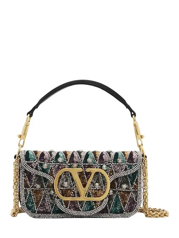 Valentino Garavani Loco Small Embellished Shoulder Bag - Multicoloured