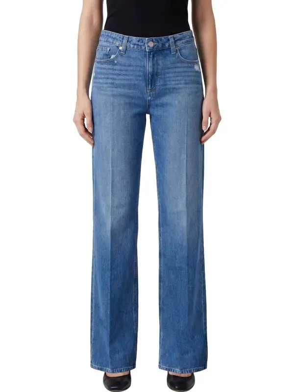 Paige High-waisted Palazzo Jeans In Cotton And Lyocell Denim - Blue