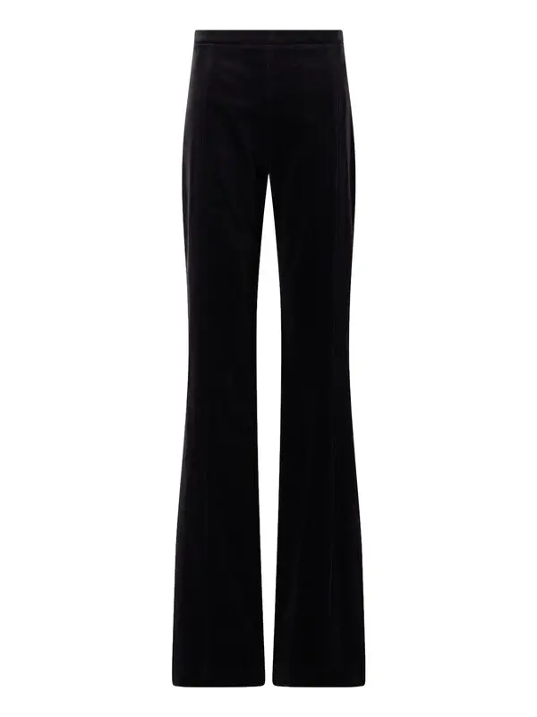 Costarellos Padra Cotton-velvet Flared Trousers - Black