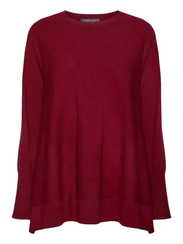 ELENA MIRÒ Asymmetric Hem Fine Knit Sweater - Red