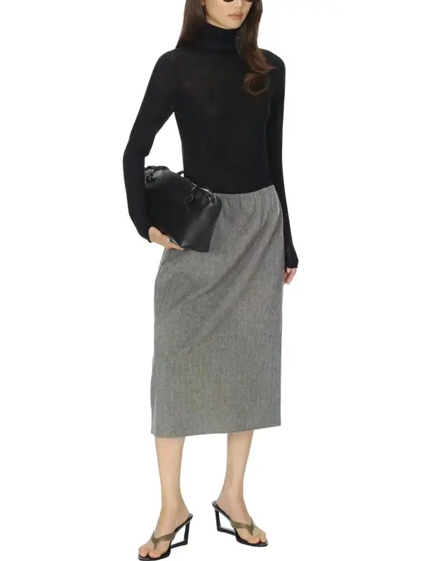 Carven Sheer Merino Turtleneck Sweater - Black