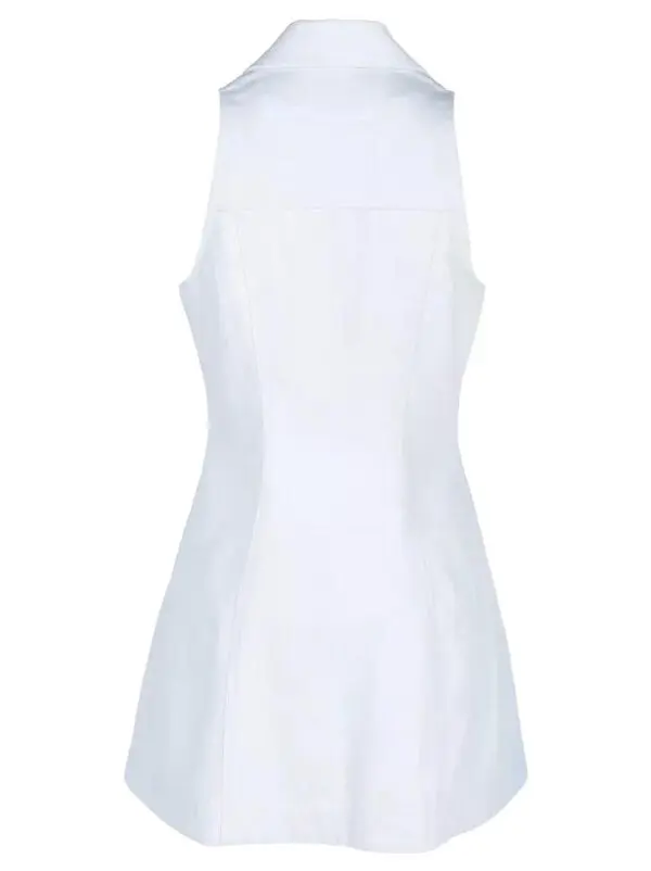 Matthew Bruch Sleeveless Button-up Mini Dress - Blue