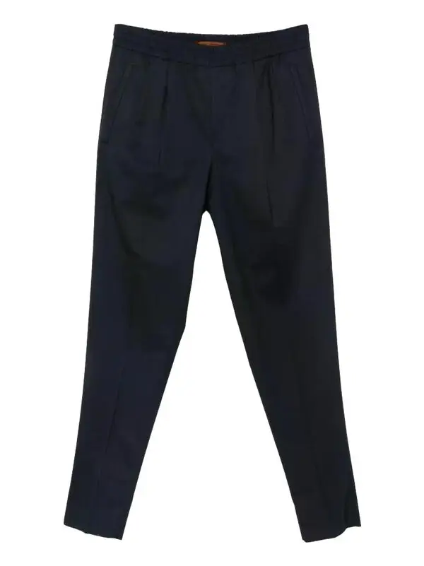 Zegna Pleated Elasticated-waistband Trousers - Blue