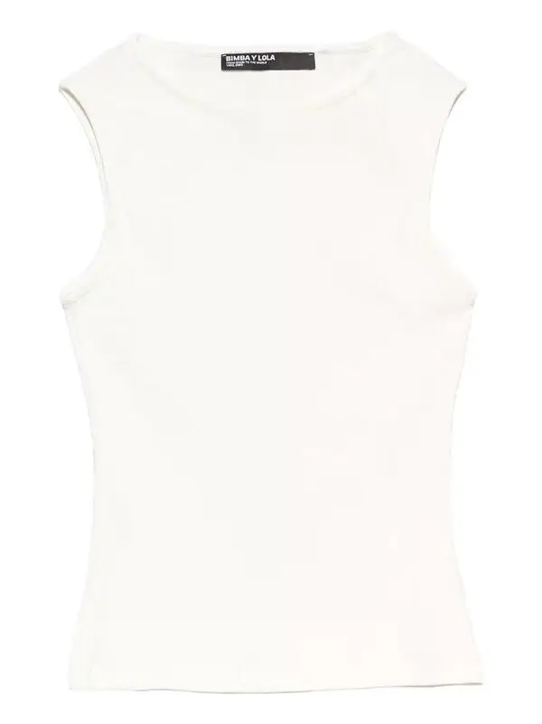 Bimba Y Lola Fitted Boat-neck Top - White