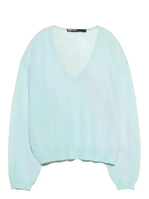 Bimba Y Lola Light Wool V-neck Sweater - Blue