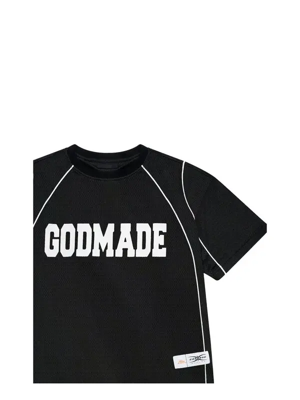 GODMADE Jersey Piped Logo-print T-shirt - Black