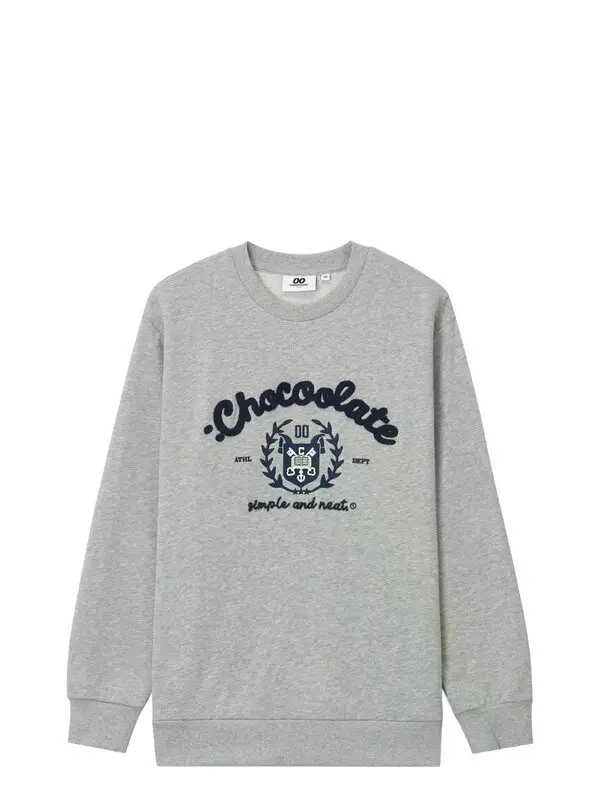 CHOCOOLATE Embroidered Crewneck Sweatshirt - Grey