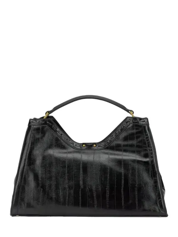GIANNI CHIARINI Aurora Whipstitch-trim Leather Tote Bag - Black