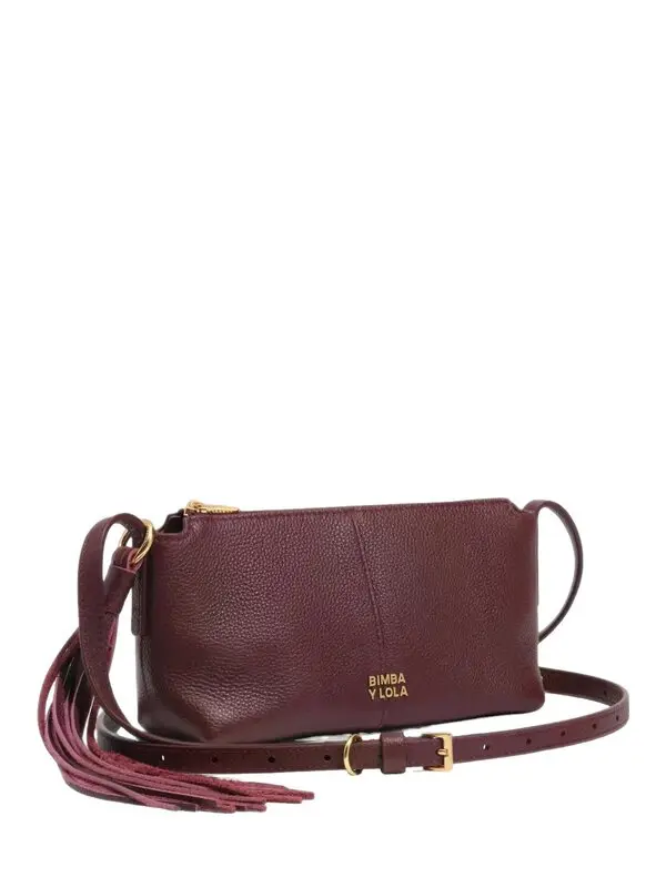 Bimba Y Lola Leather Cross Body Bag With Decorative Charm - Red