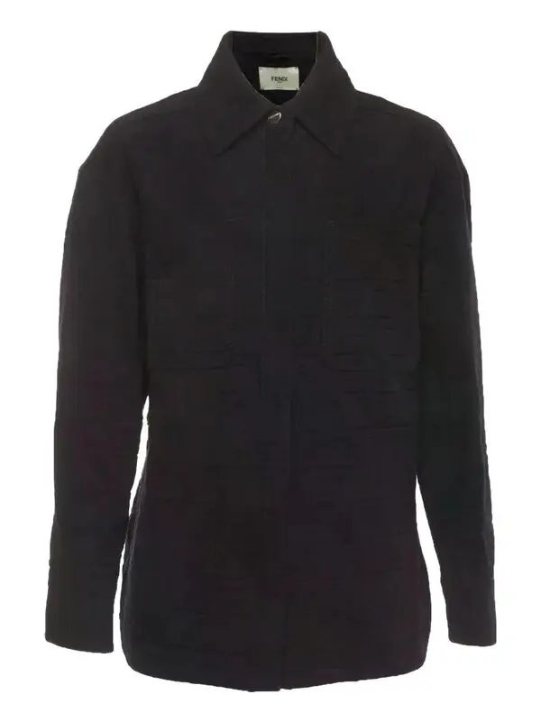 Fendi Monogram Jacquard Denim Jacket - Blue