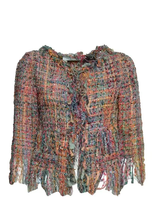CHARLOTT Fringe-trimmed Bouclé Jacket - Orange