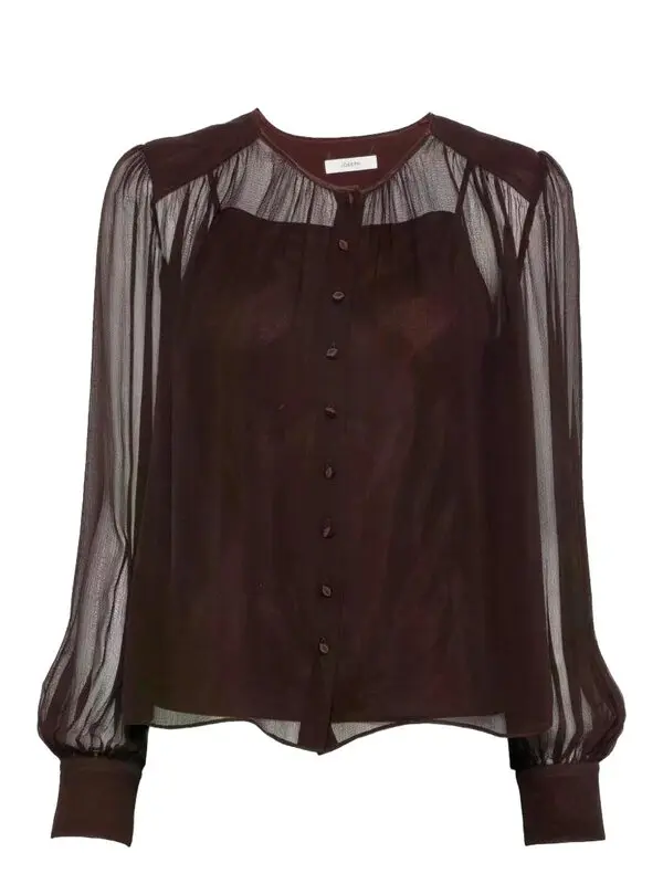 JOSEPH Elisa Silk Chiffon Blouse - Red