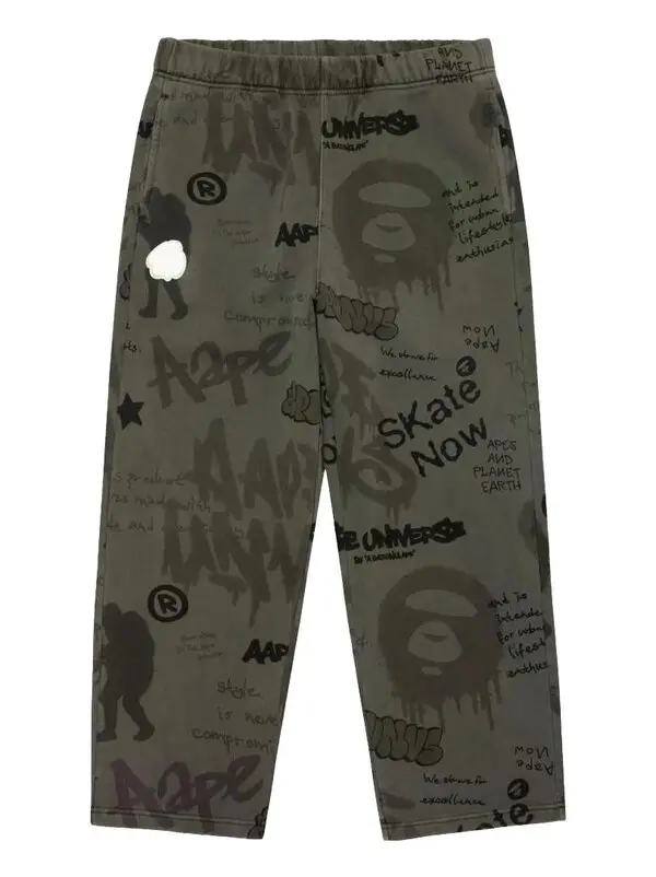 AAPE BY *A BATHING APE Aapeunvs Graffiti-print Track Pants - Grey