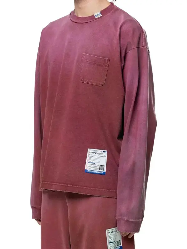 Mihara Yasuhiro Sun-faded Like Distressed Long-sleeve T-shirt - Red