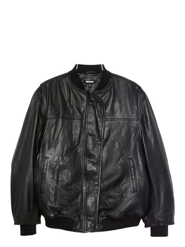 ROTATE BY BIRGER CHRISTENSEN Zip-up Leather Jacket - Black