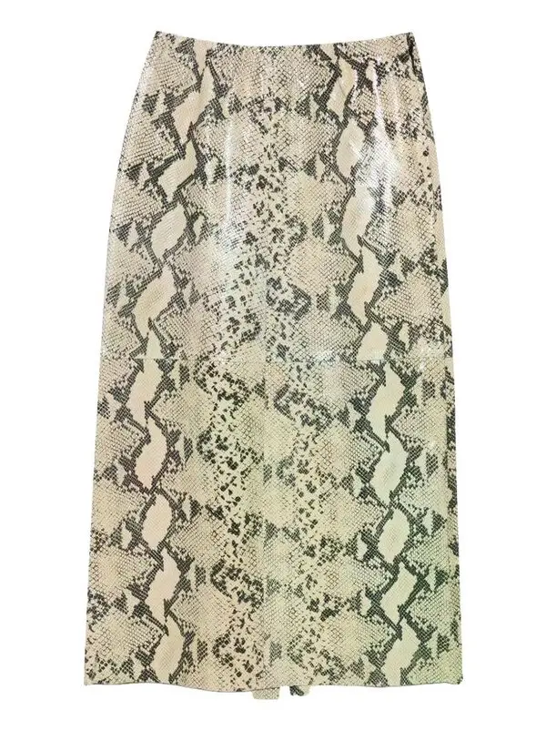 ALYSI Python-effect Elasticated Skirt - Neutrals