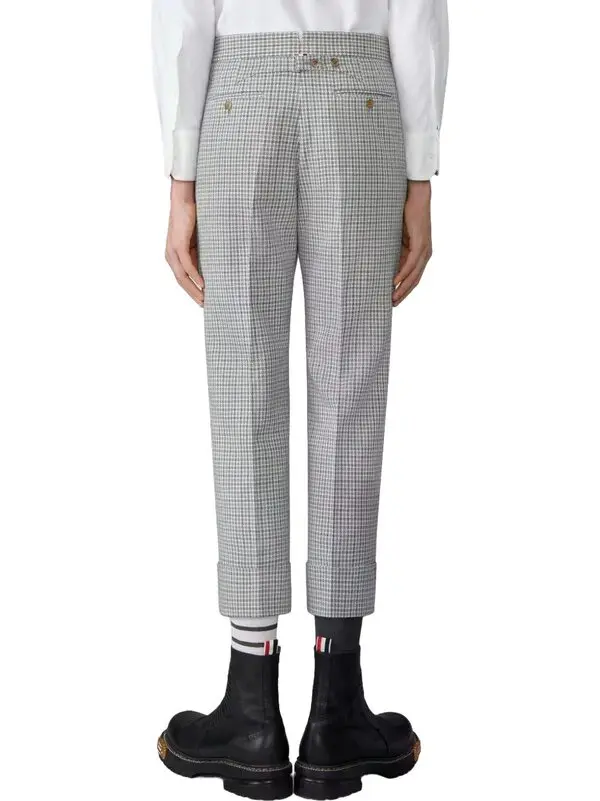 Thom Browne Wool Piqué Gunclub Check Trousers - Grey
